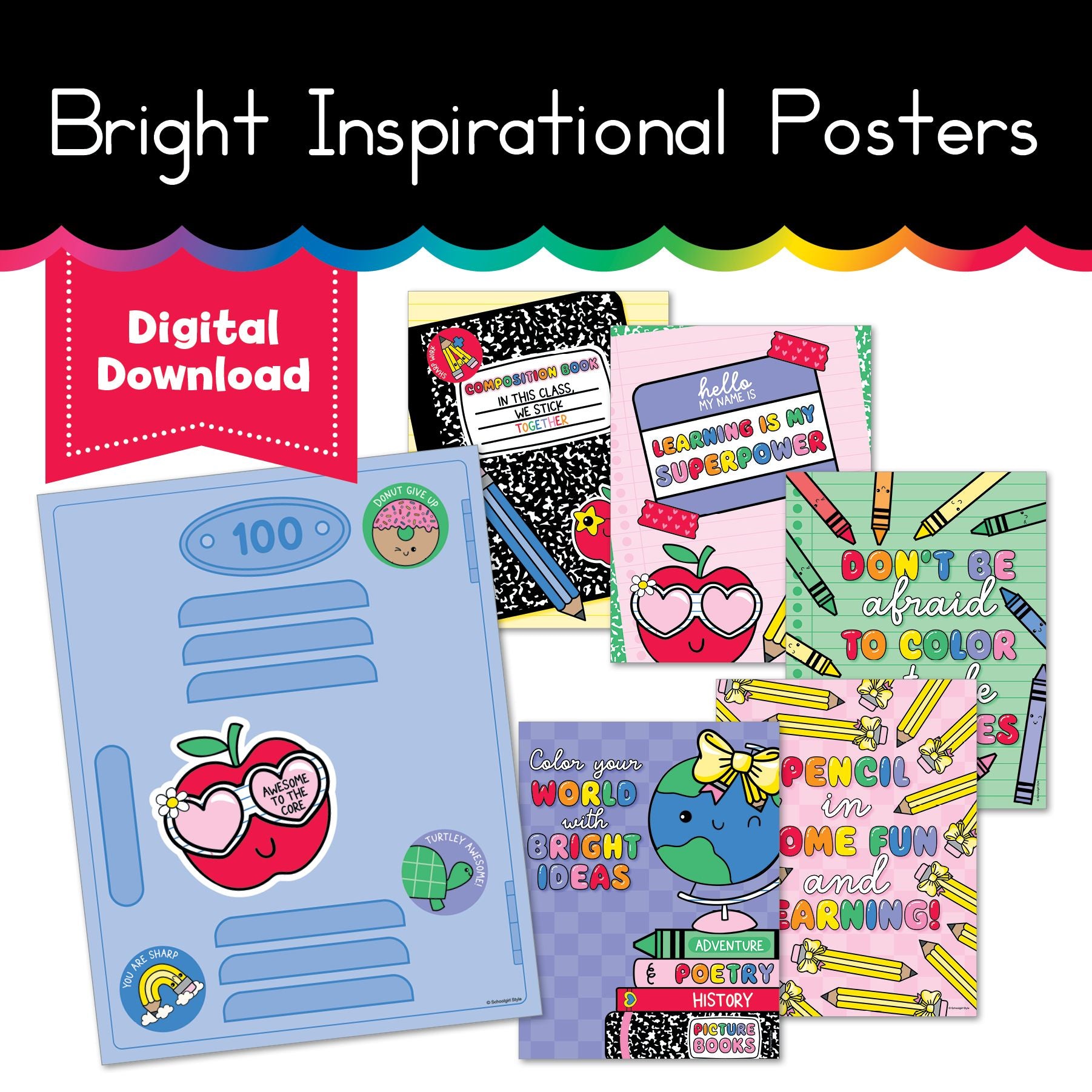 Bright Inspirational Posters - Playground Press