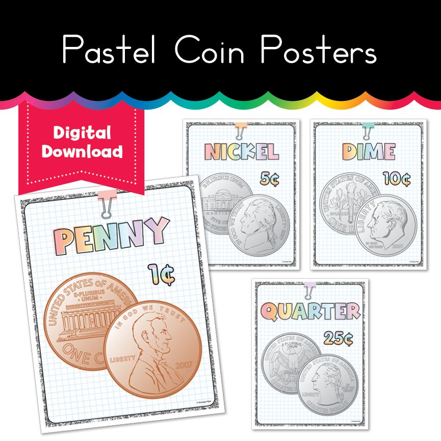 Pastel Coin Posters | Printable Resource - Playground Press