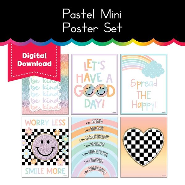 Pastel Mini Poster Set | Printable Resource - Playground Press
