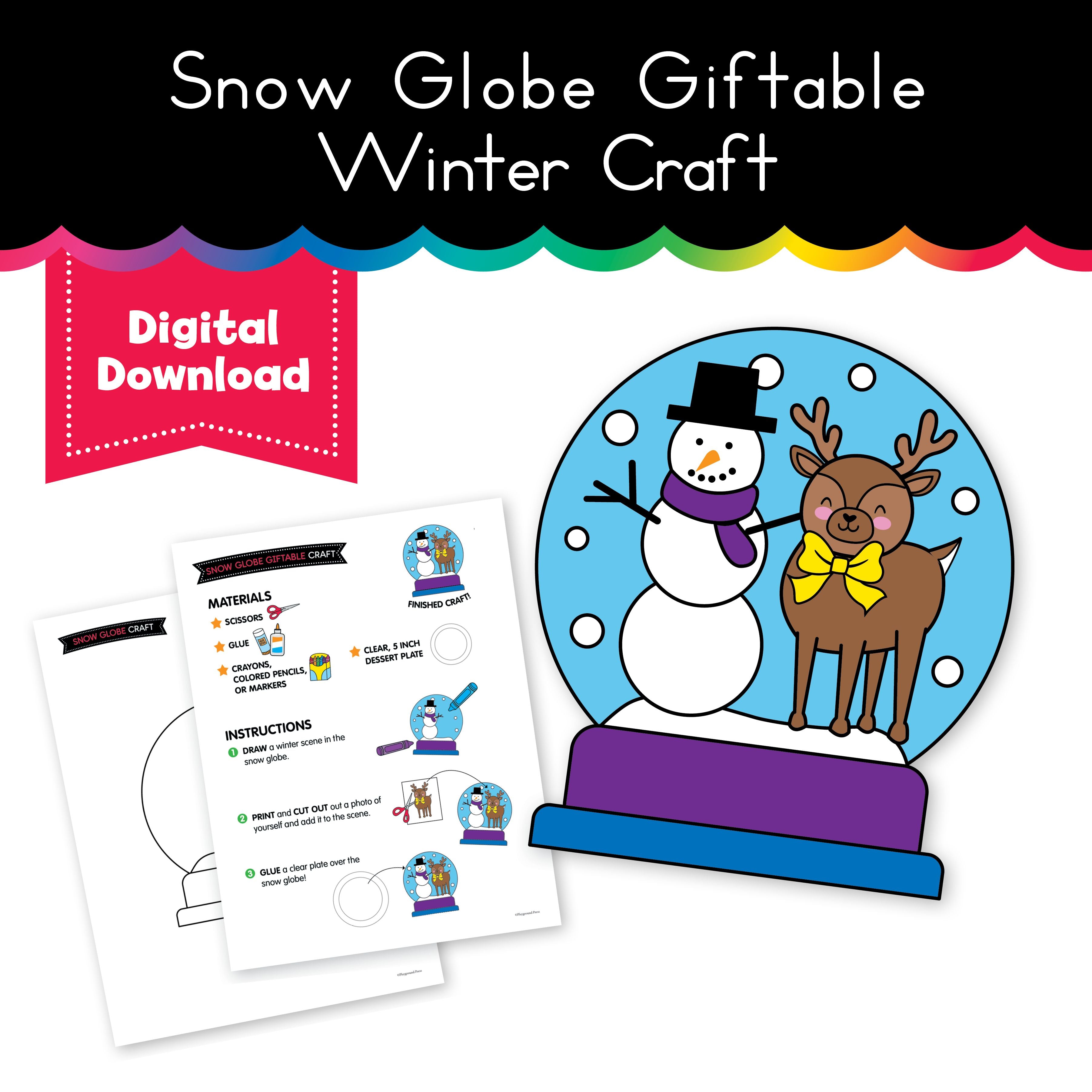 Snowglobe Giftable No Prep Winter Printable Craft - Playground Press