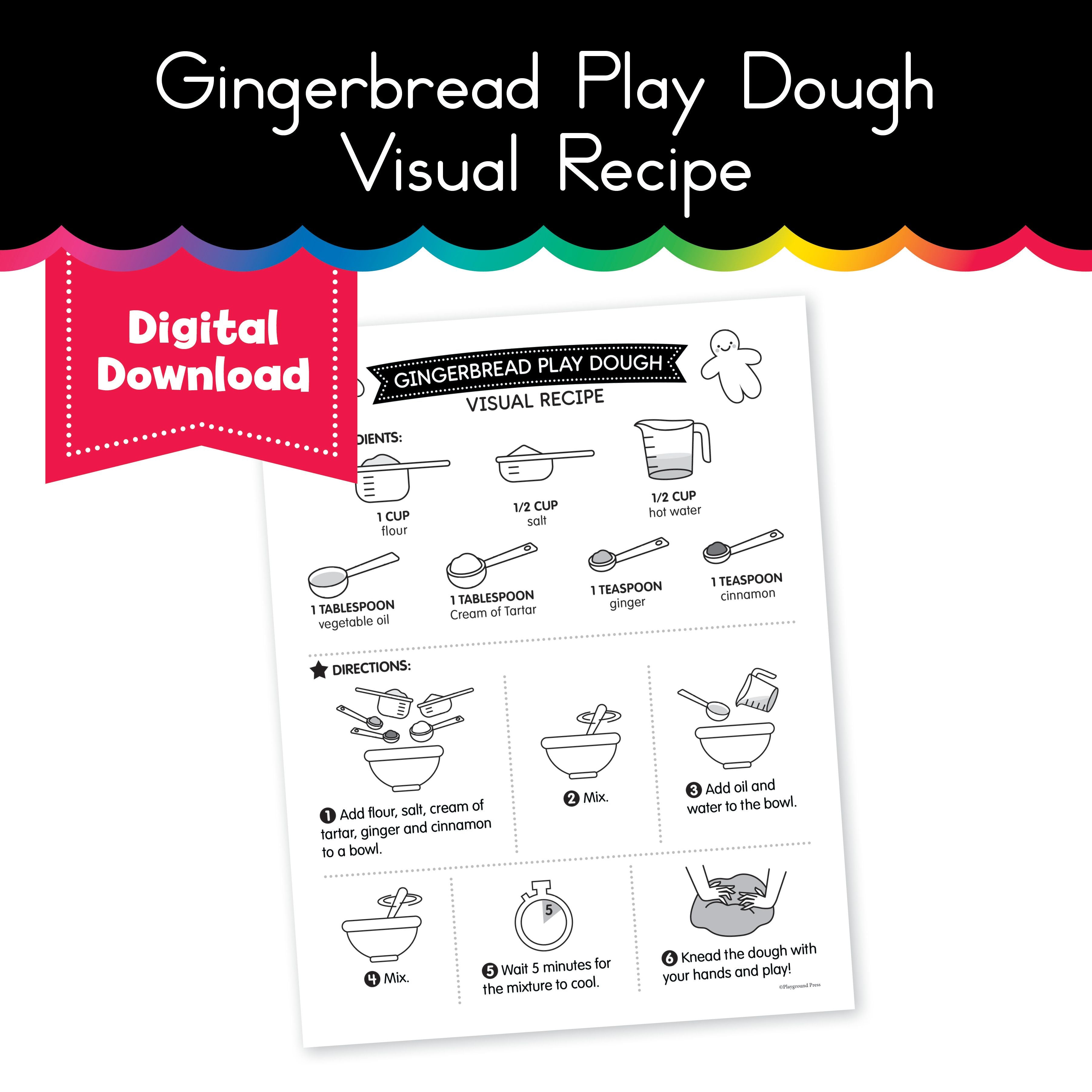 Gingerbread Play Dough Visual Recipe - Playground Press