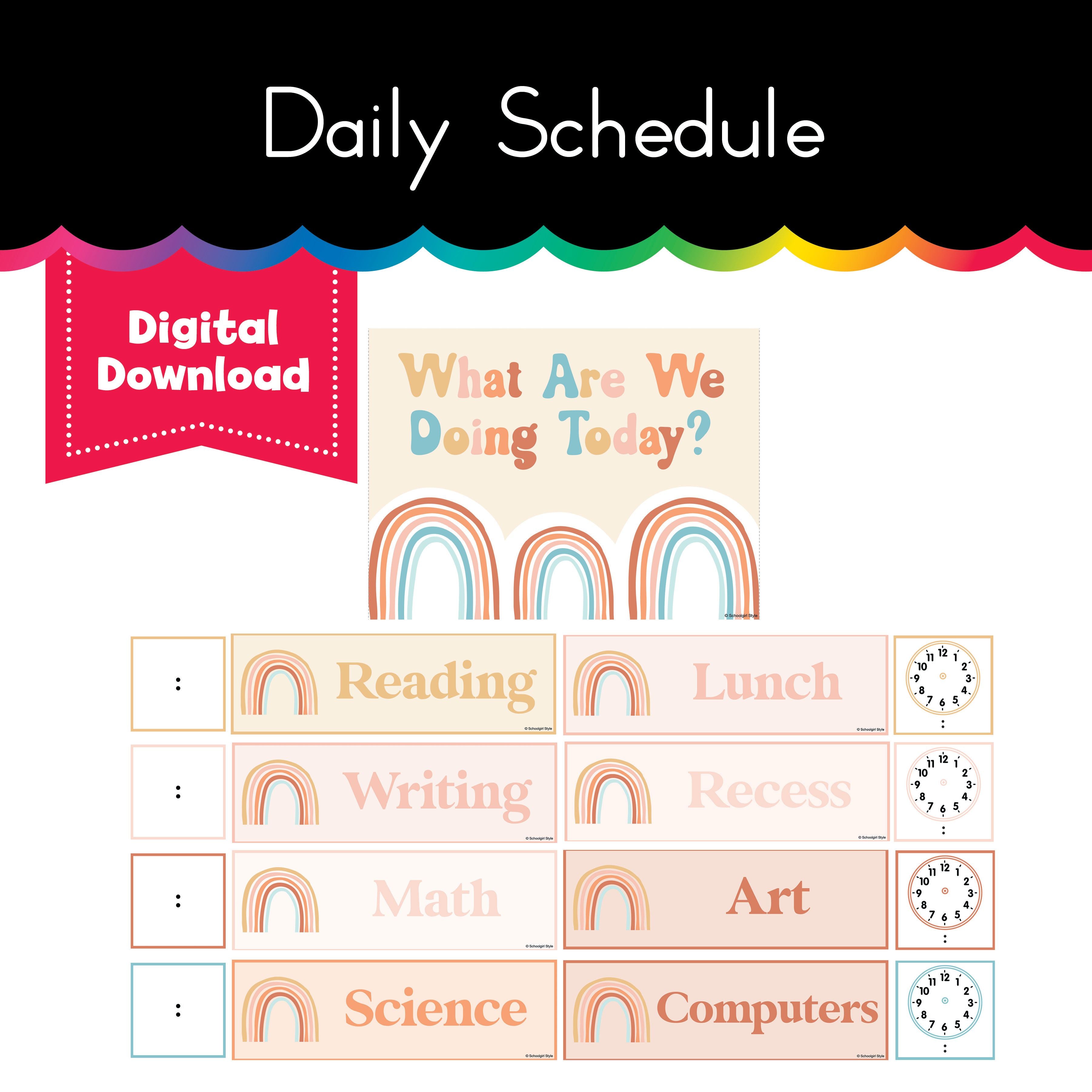 Pastel Boho Daily Schedule | Printable Resource - Playground Press
