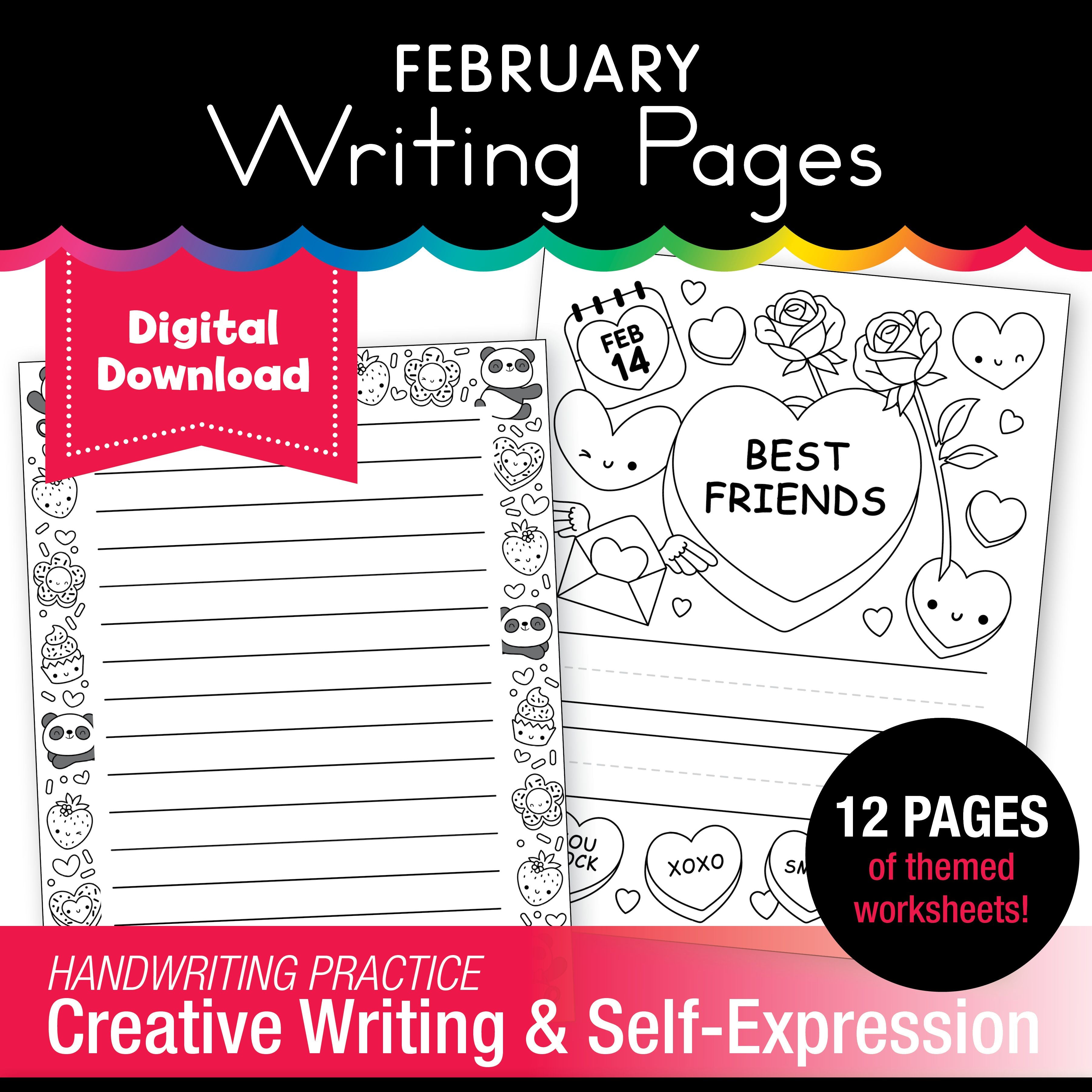 Printable February Writing Pages - Playground Press