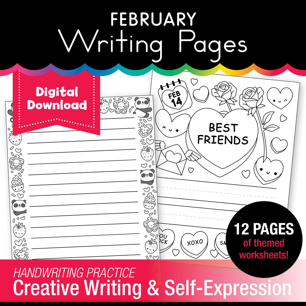 Printable February Writing Pages - Playground Press