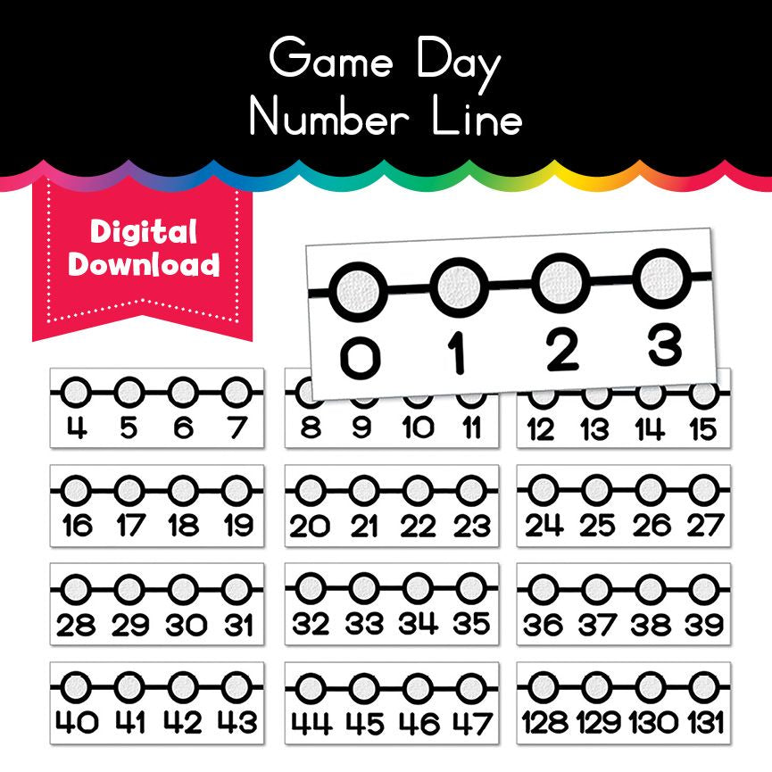 Game Day Number Line | Printable Resource - Playground Press
