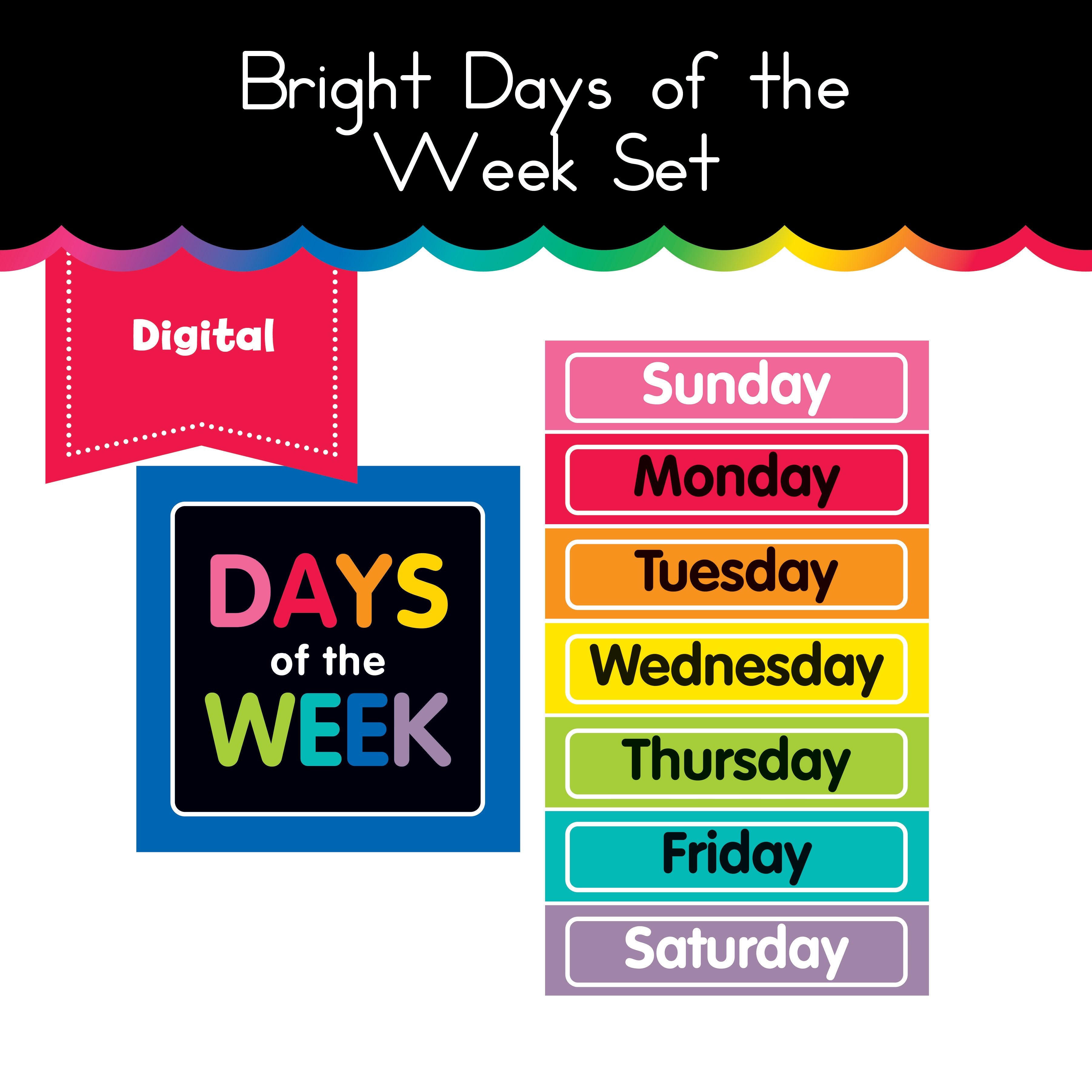 Bright Days of the Week Printable | Printable Resource - Playground Press