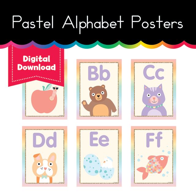 Pastel Alphabet Posters | Printable Resource | Playground Press ...