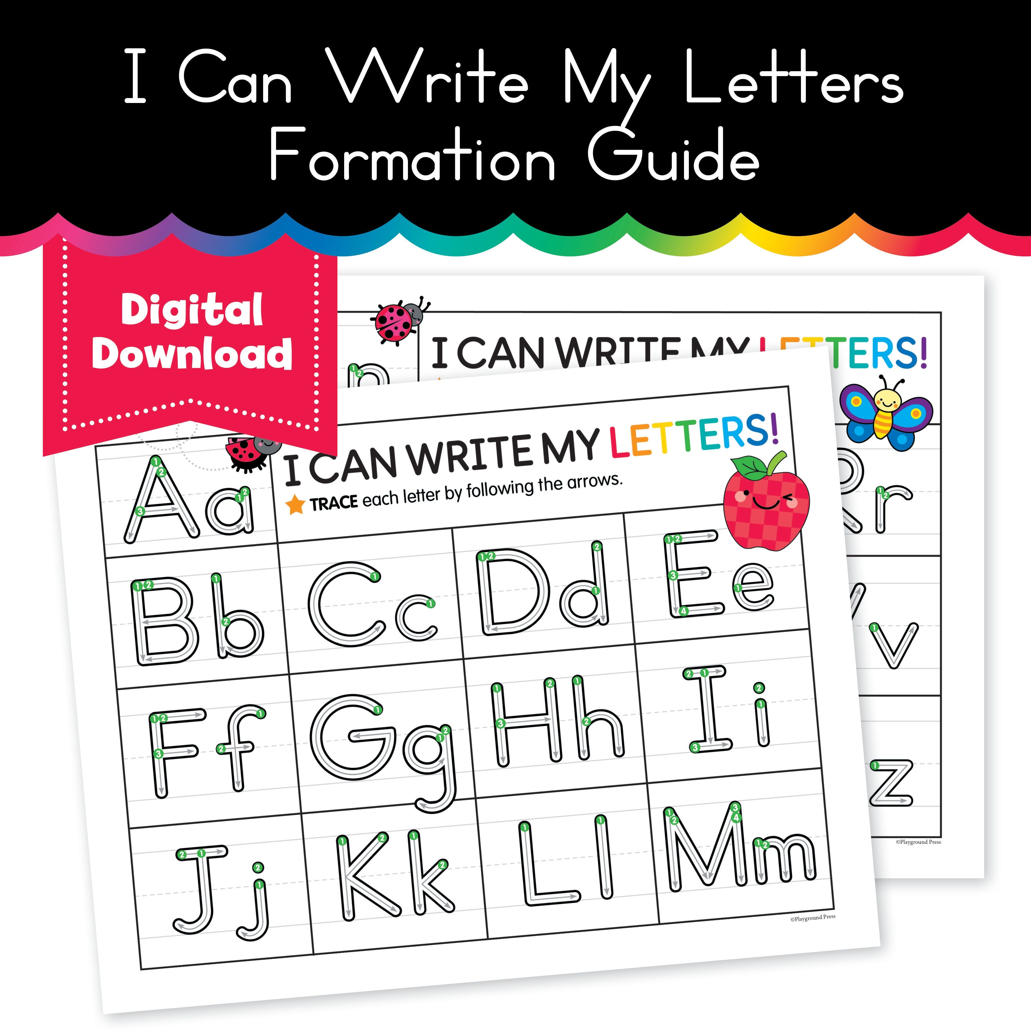 I Can Write My Letters Formation Guide with Arrows - Playground Press
