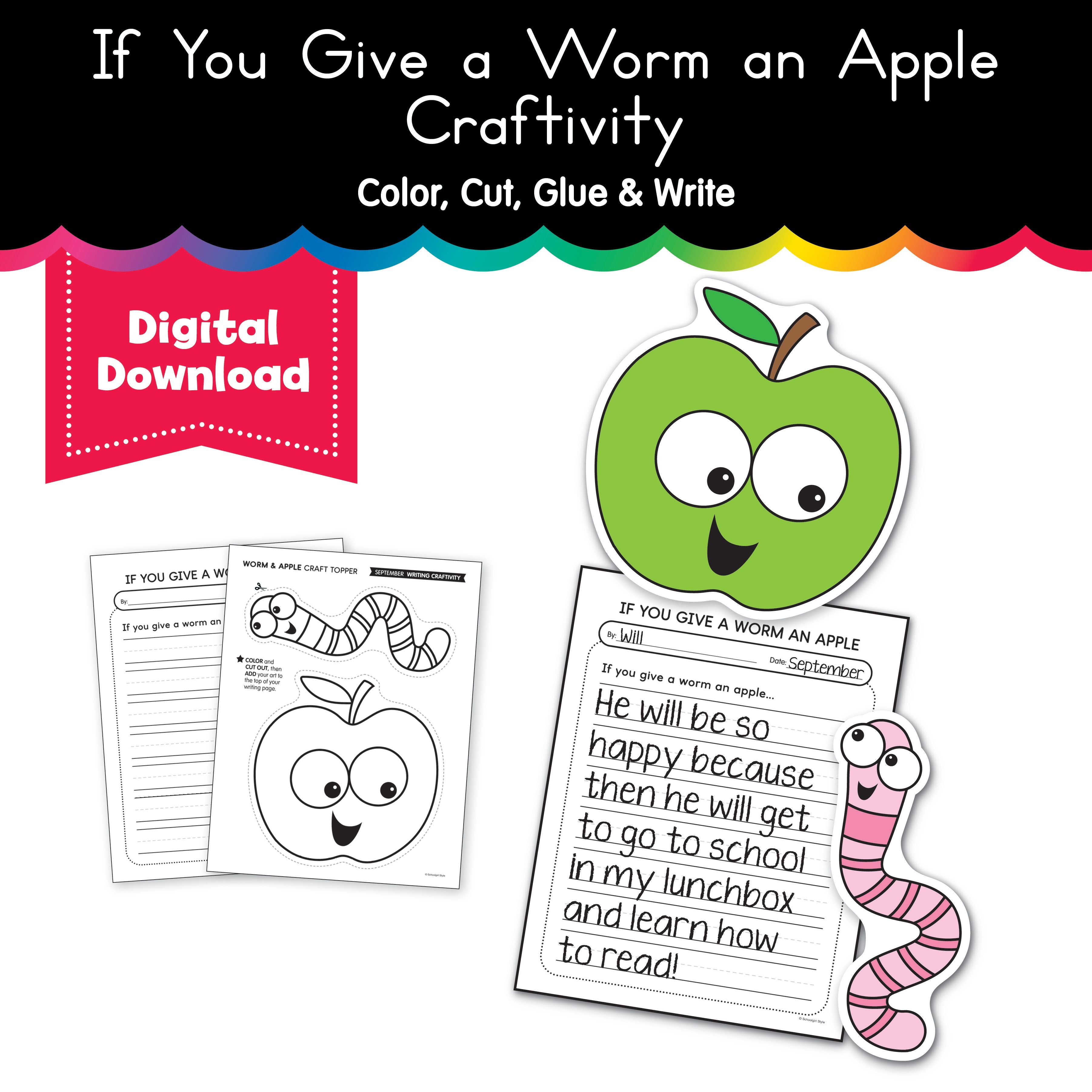 If You Give a Worm an Apple Craftivity - Playground Press