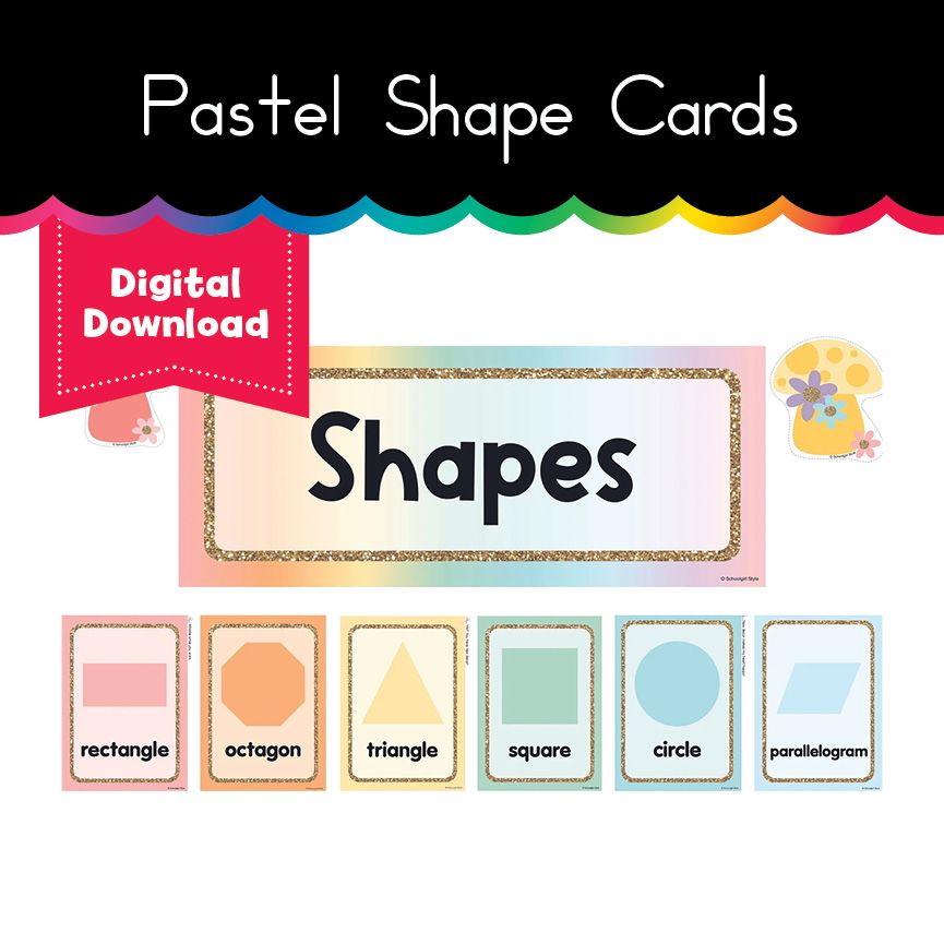 Pastel Shape Cards | Printable Resource | Playground Press - Playground ...