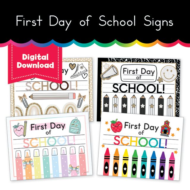 Free Printable First Day of School Signs - Playground Press