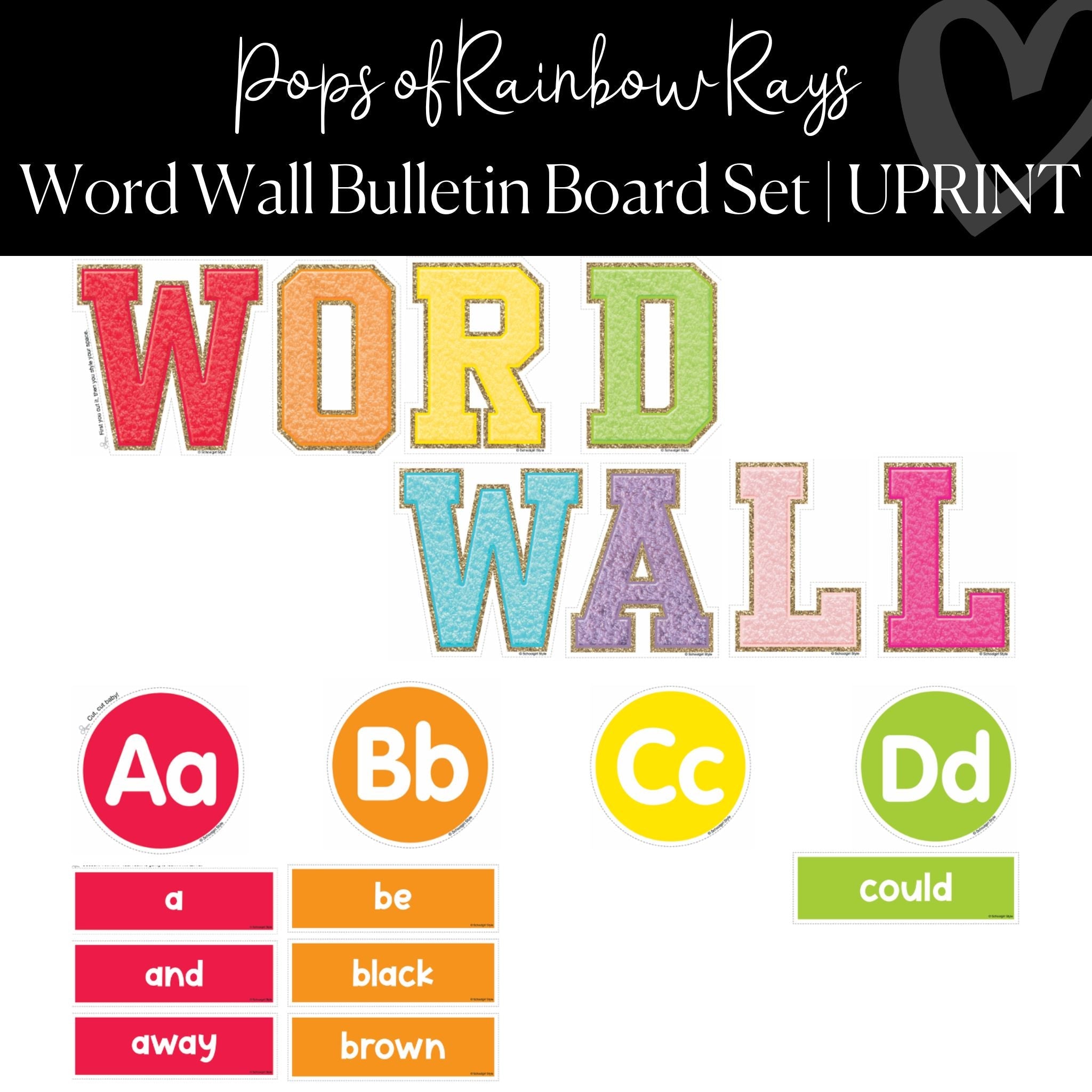 Printable Word Wall Bulletin Board Set | UPRINT|Schoolgirl Style ...