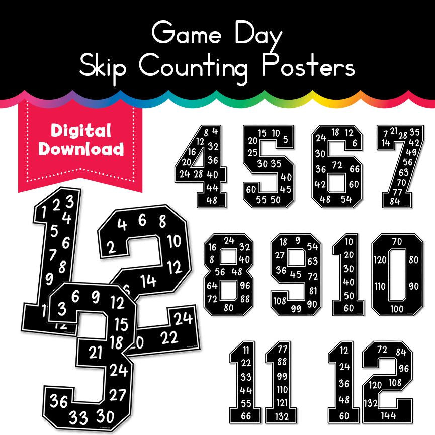 Game Day Skip Counting Posters | Printable Resource - Playground Press