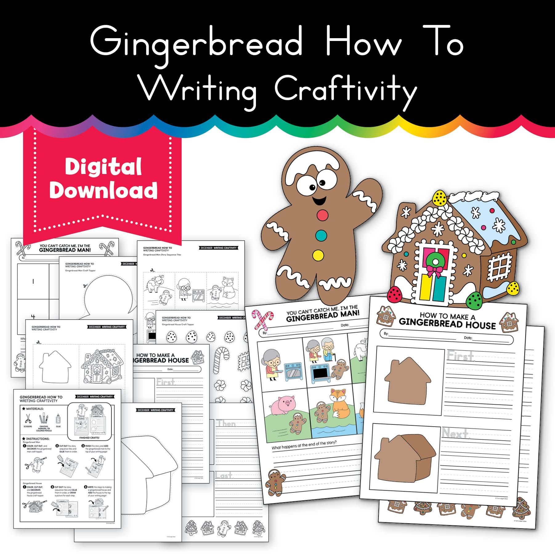 Printable December Gingerbread How To Writing Craftivity - Playground Press