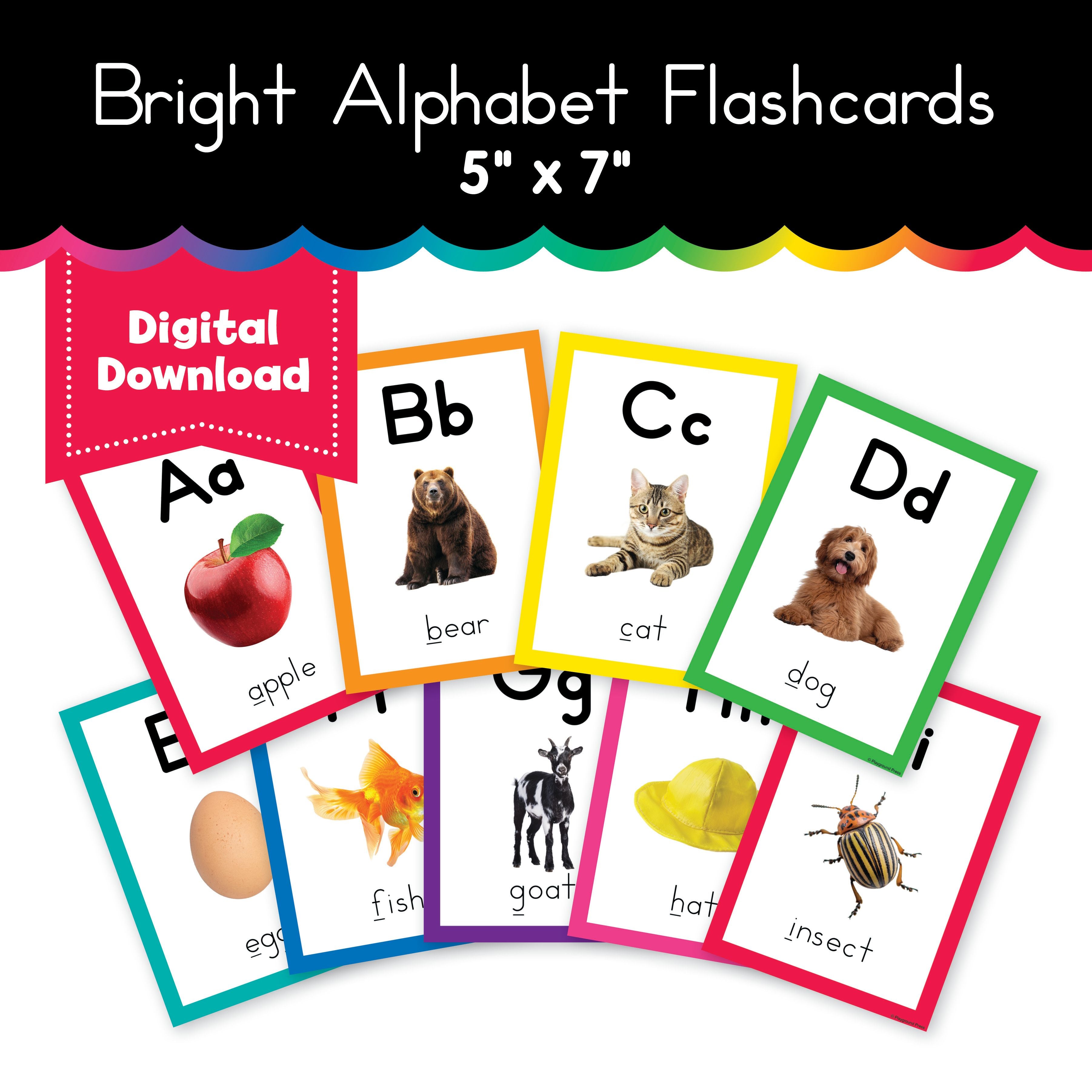 Bright Alphabet Flash Cards | 5x7 - Playground Press