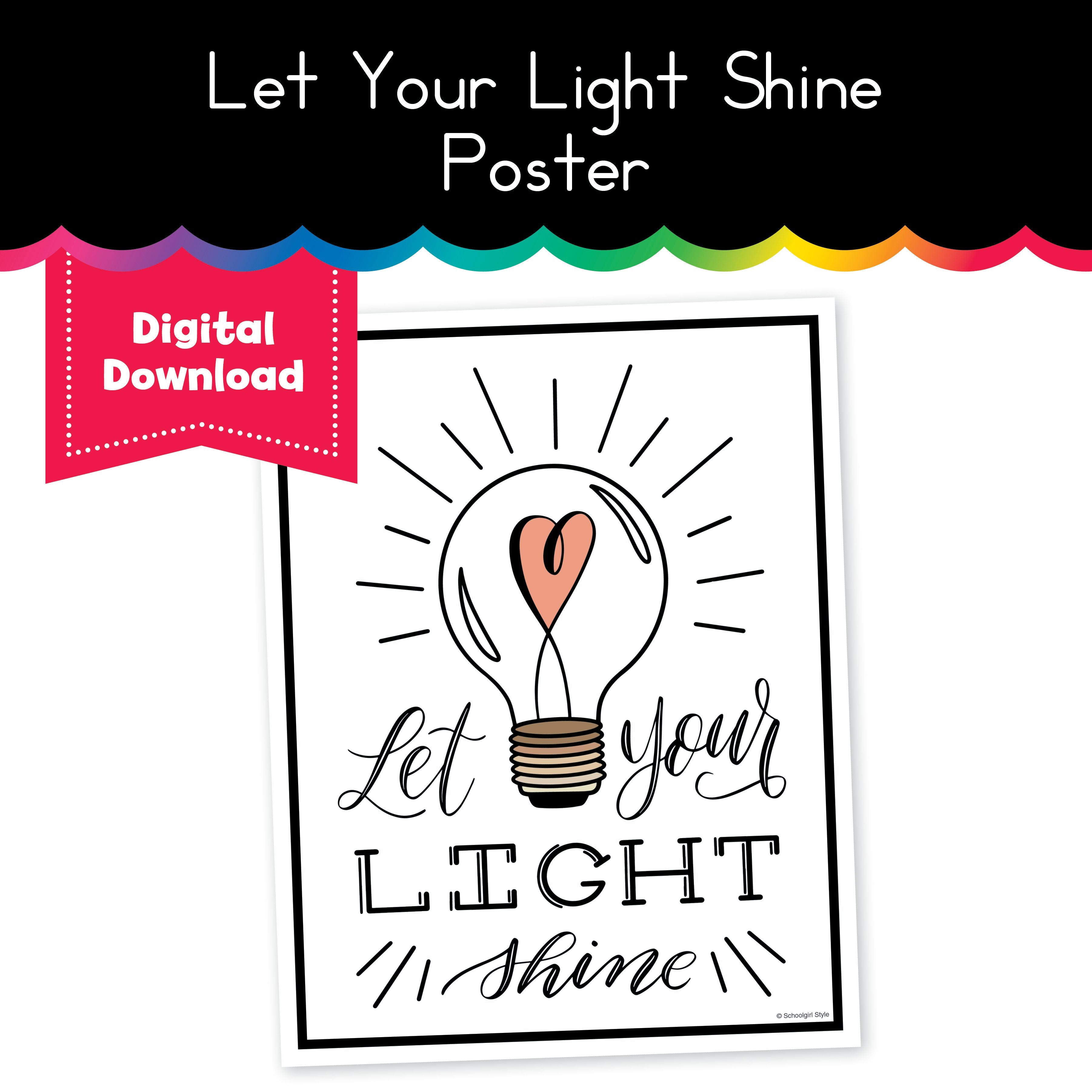 Let Your Light Shine Poster | Printable Resource - Playground Press